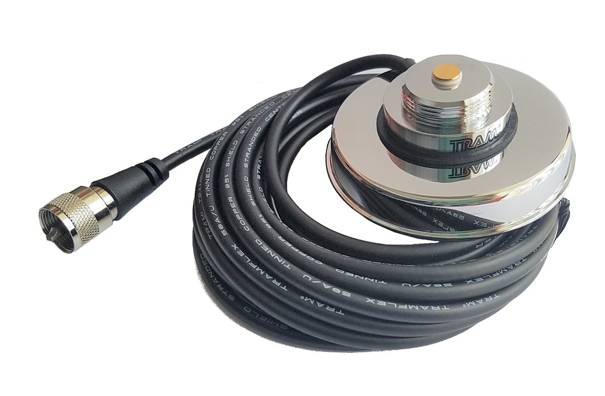 3" Chrome Magnet Antenna Mount NMO For Mobile Radio 17' RG58 Coax Cable ...