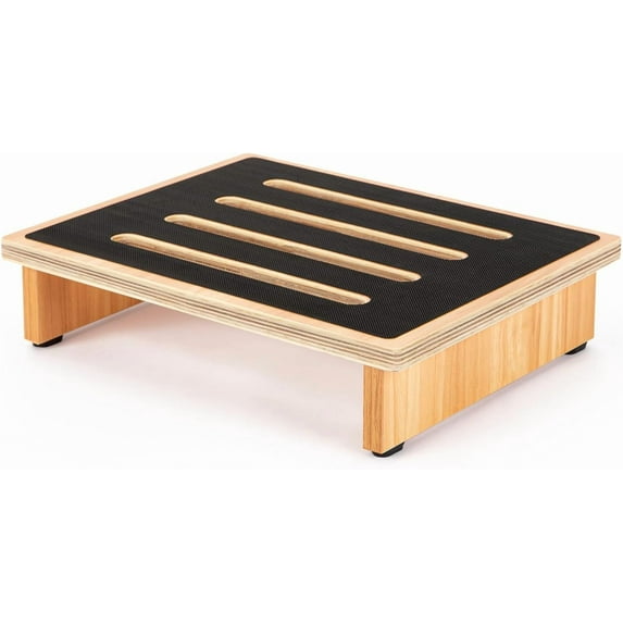 3.5" One Step Stool for Adults, Sturdy Wooden Riser with Non-Slip ...