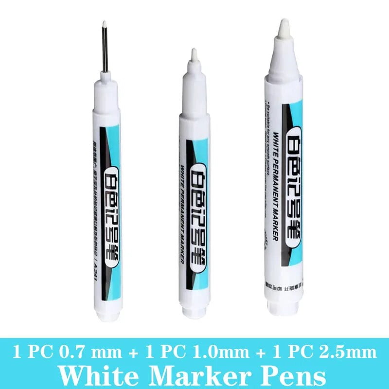 3/5 PCS White Permanent Paint Marker Set for Wood Rock Plastic Leather ...