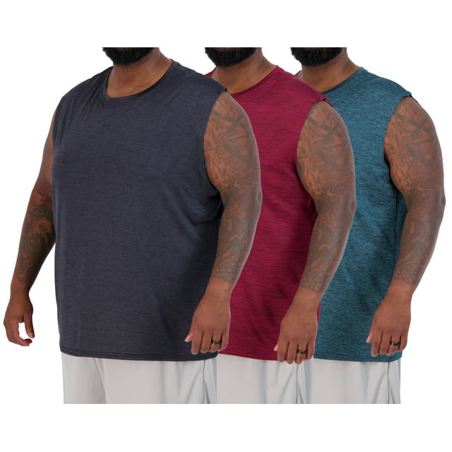 Real Essentials 3 & 5 Pack: Men's Dry-Fit Active Muscle Tank Top ...