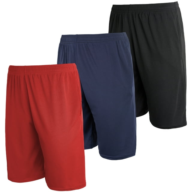 3-Pack Men's Mesh Active Athletic Performance Shorts with Pockets ...