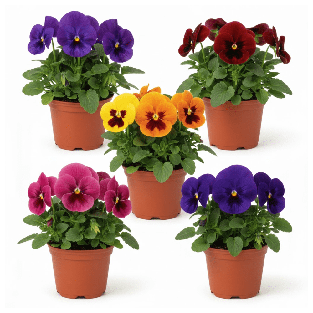 3 - 5 '' Pansy Plants Live, Set 2 Assorted Pansies Flower Plant, Live ...