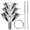 3/5 Pcs Stainless Steel Kitchen Funnels Set Food Grade Metal Funnels ...
