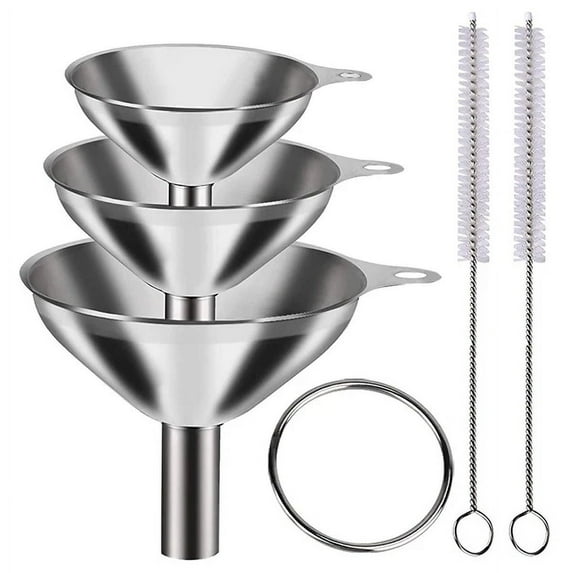 3/5 Pcs Stainless Steel Kitchen Funnels Set Food Grade Metal Funnels ...