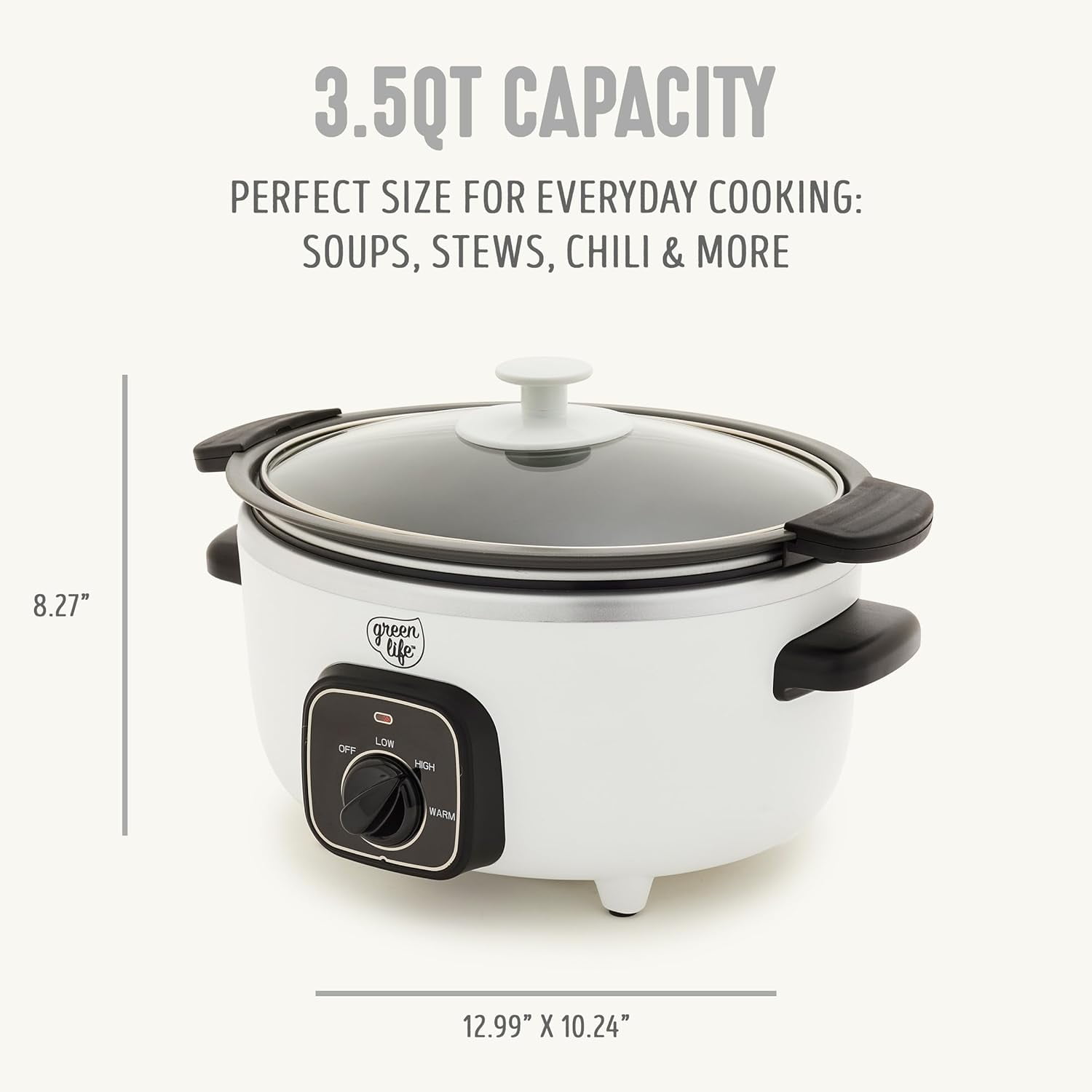 3.5 QT Slow Cooker, Non-Toxic PFAS-Free Ceramic Nonstick Removable ...