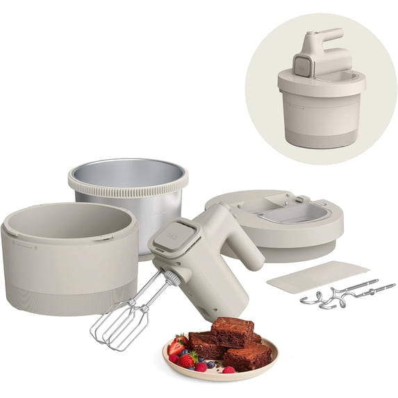 3.5 Qt Hand & Stand Mixer, 2 in 1 Electric Mixer with Bowl, Dough Hook ...