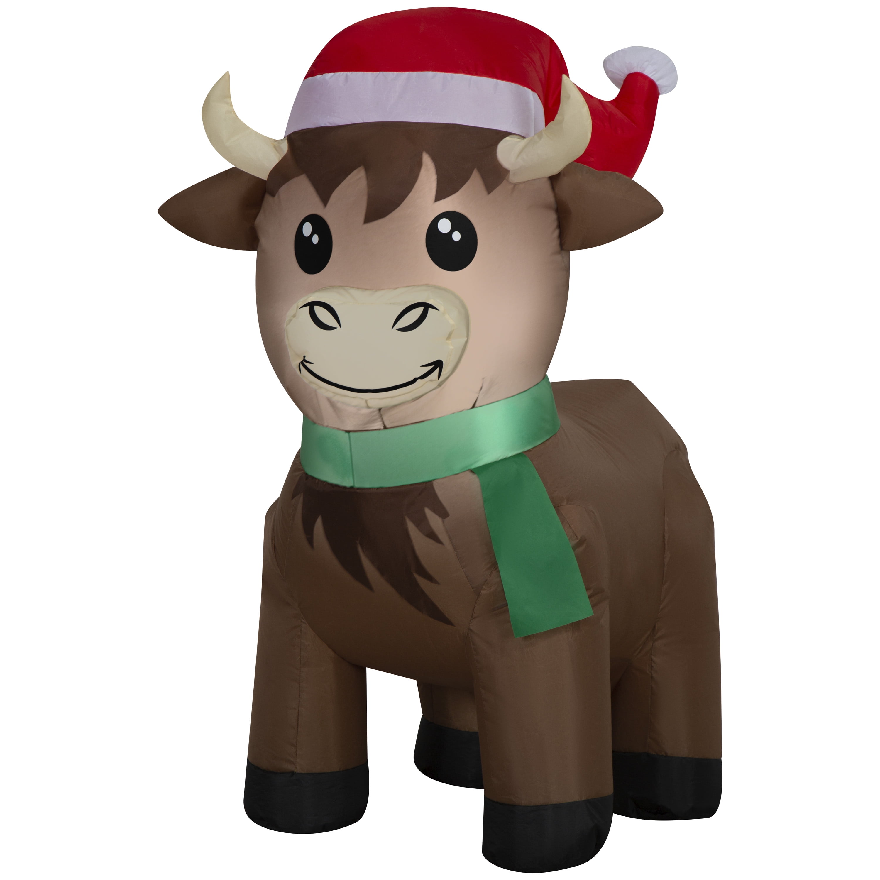 3.5 ft Highlander Cow Christmas Airblown Yard Inflatable, Multicolor ...