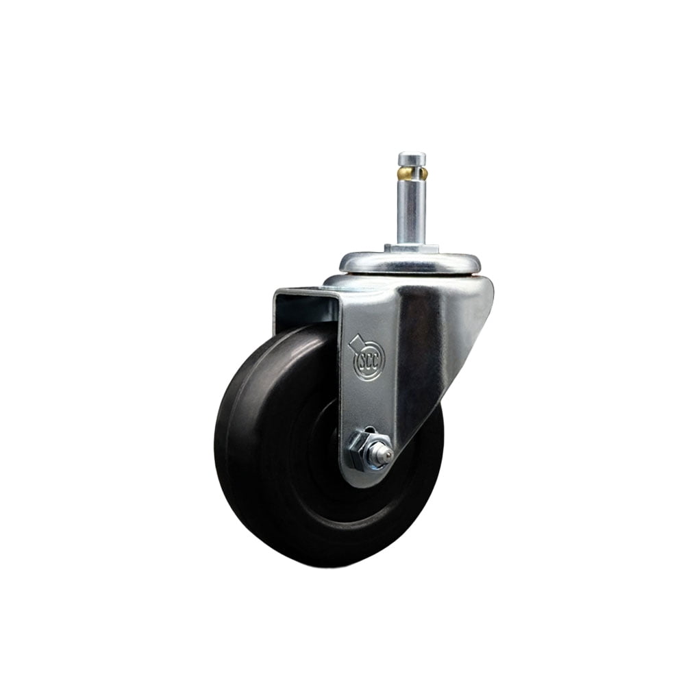 3.5 Soft Rubber Wheel Swivel 7/16 Inch Grip Ring Stem Caster Service ...