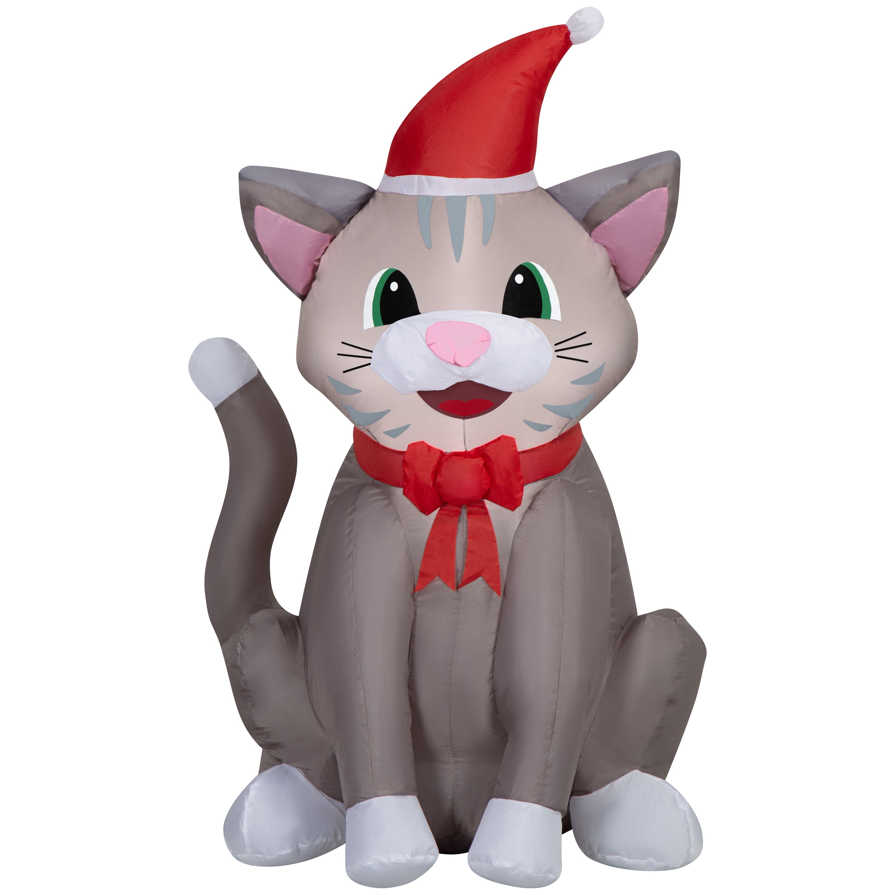 Multicolor Tabby Cat in Santa Christmas Airblown Yard Inflatable, 42 ...
