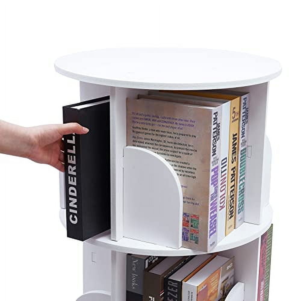 3/5 Tiers 360° Rotating Bookshelf, Bookshelf Tower Stackable Bookshelf ...