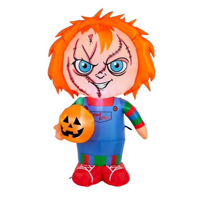 3.5 ft. Chucky Holding Pumpkin LED Halloween Inflatable - Walmart.com