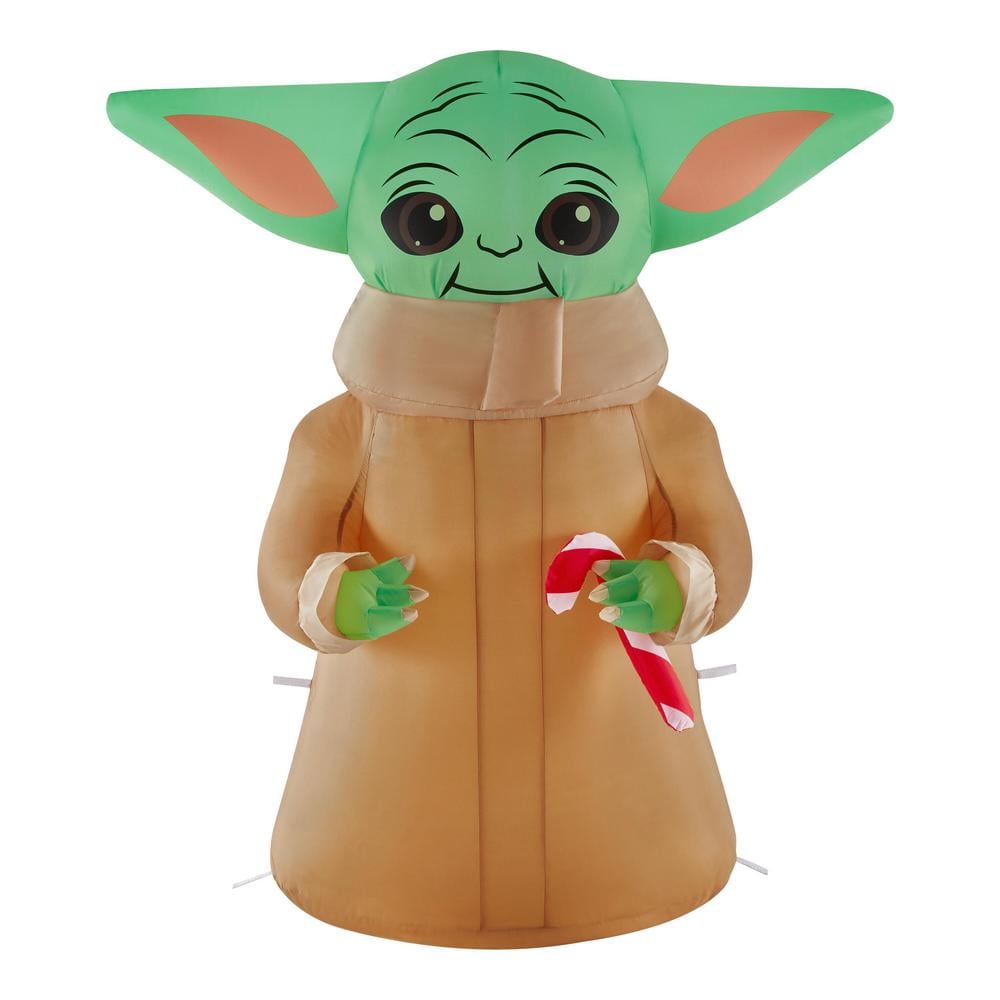 3.5 ft Pre-Lit LED Airblown-The Child with Candy Cane Christmas ...