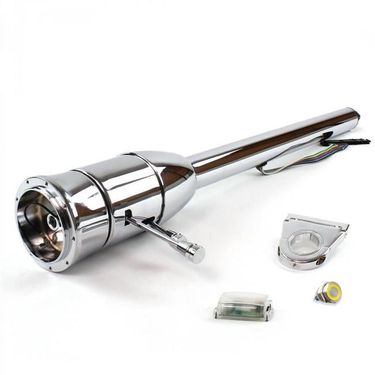 3.5 in. Tilt Floor Shift Chrome Steering Column with 9 Hole Yellow Push Button - Walmart.com