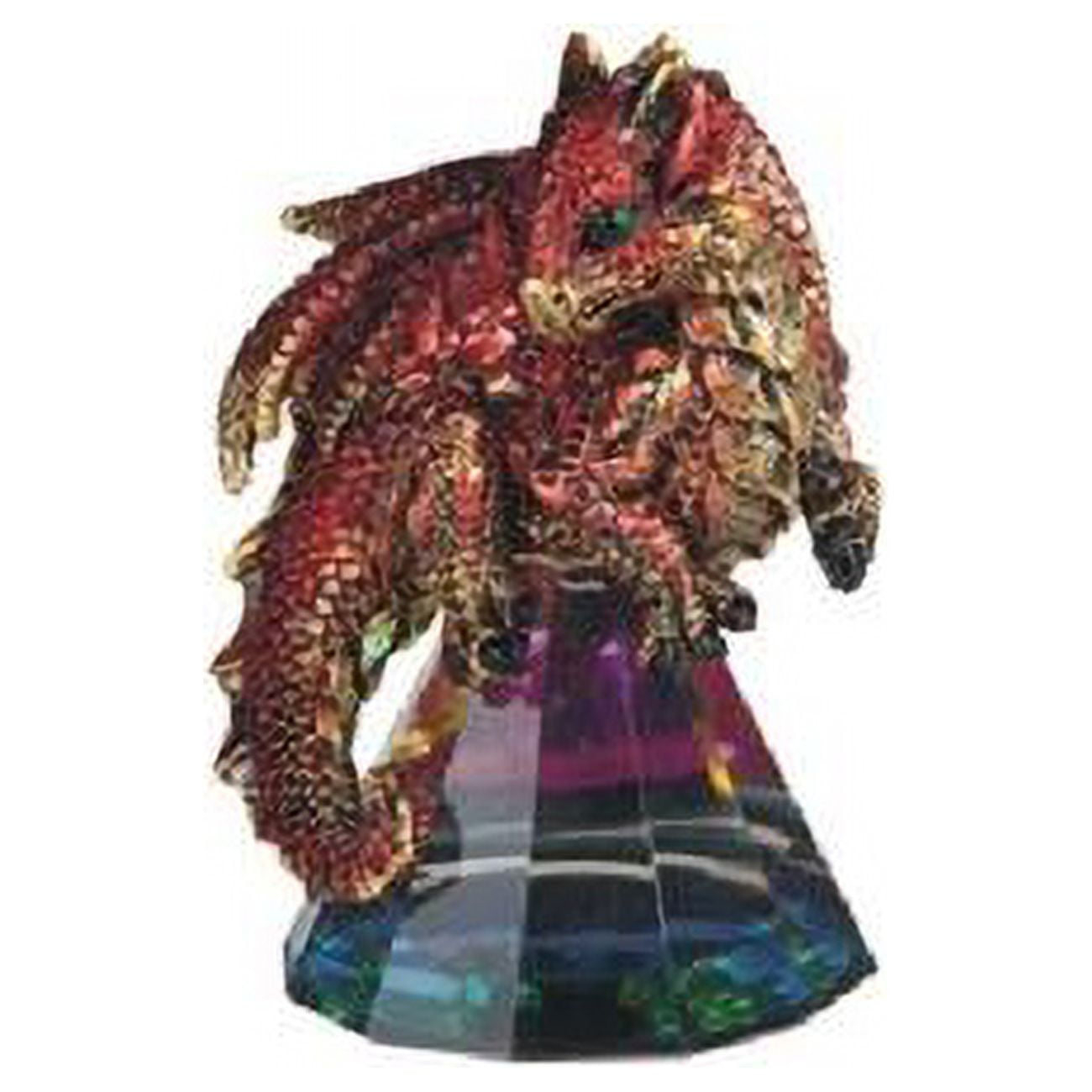 3.5 in. Volcano Dragon Standing on Pyramid Glass Statue Fantasy ...