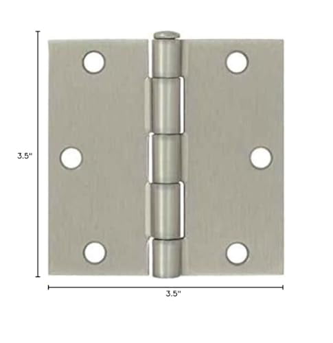 3.5 in. x 3.5 in. Residential Square Steel Hinge - Pair (Set of 10 ...