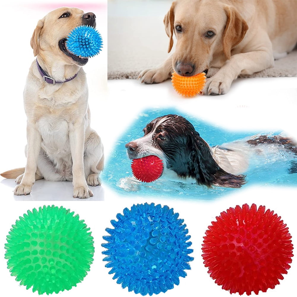 3.5 inch Squeaky Dog Toy Ball, Puppy Chew Toy for Teething, BPA Free ...