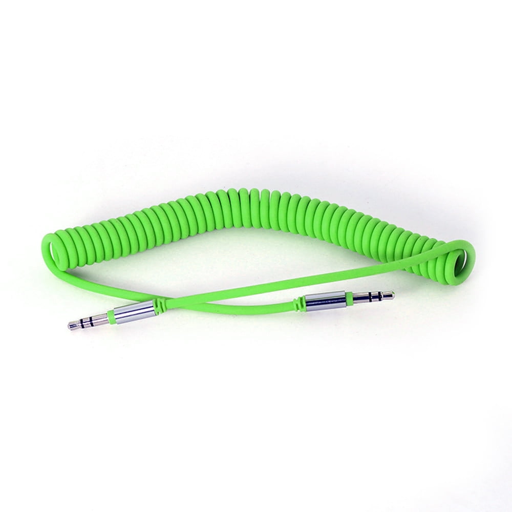 3.5 mm Coiled Stereo Audio Cable Car Auxiliary Audio Cable Male To Male ...