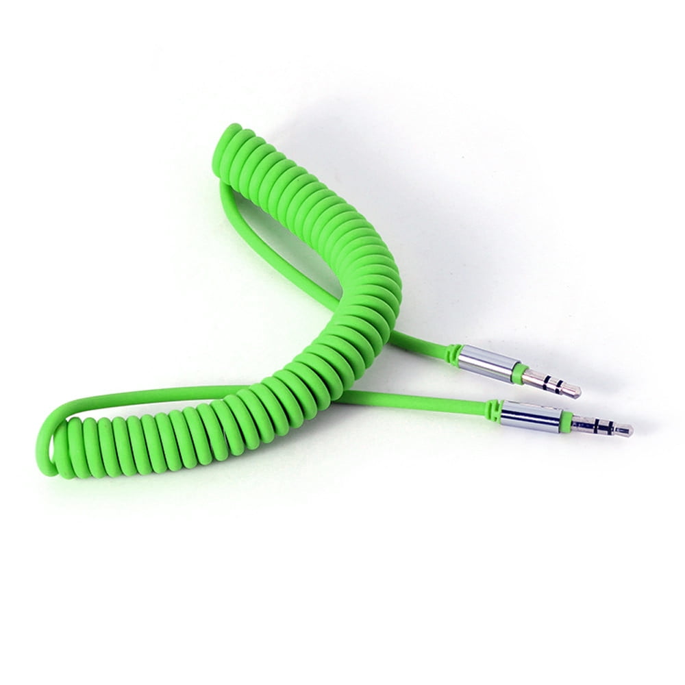 3.5 mm Coiled Stereo Audio Cable Car Auxiliary Audio Cable Male To Male ...