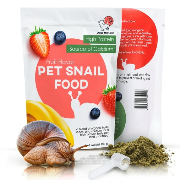 3.5 oz Powdered Snail Food – Pet & Garden Snail Food with Banana, Strawberry & Blueberry ...