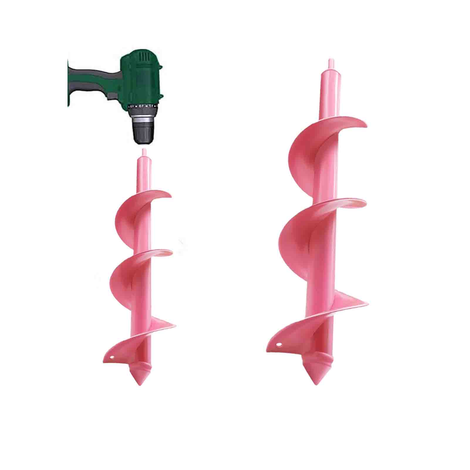 3.5"x16"Pink Earth Auger for Drill-Heavy Garden Drill,Plant Hole Drill ...