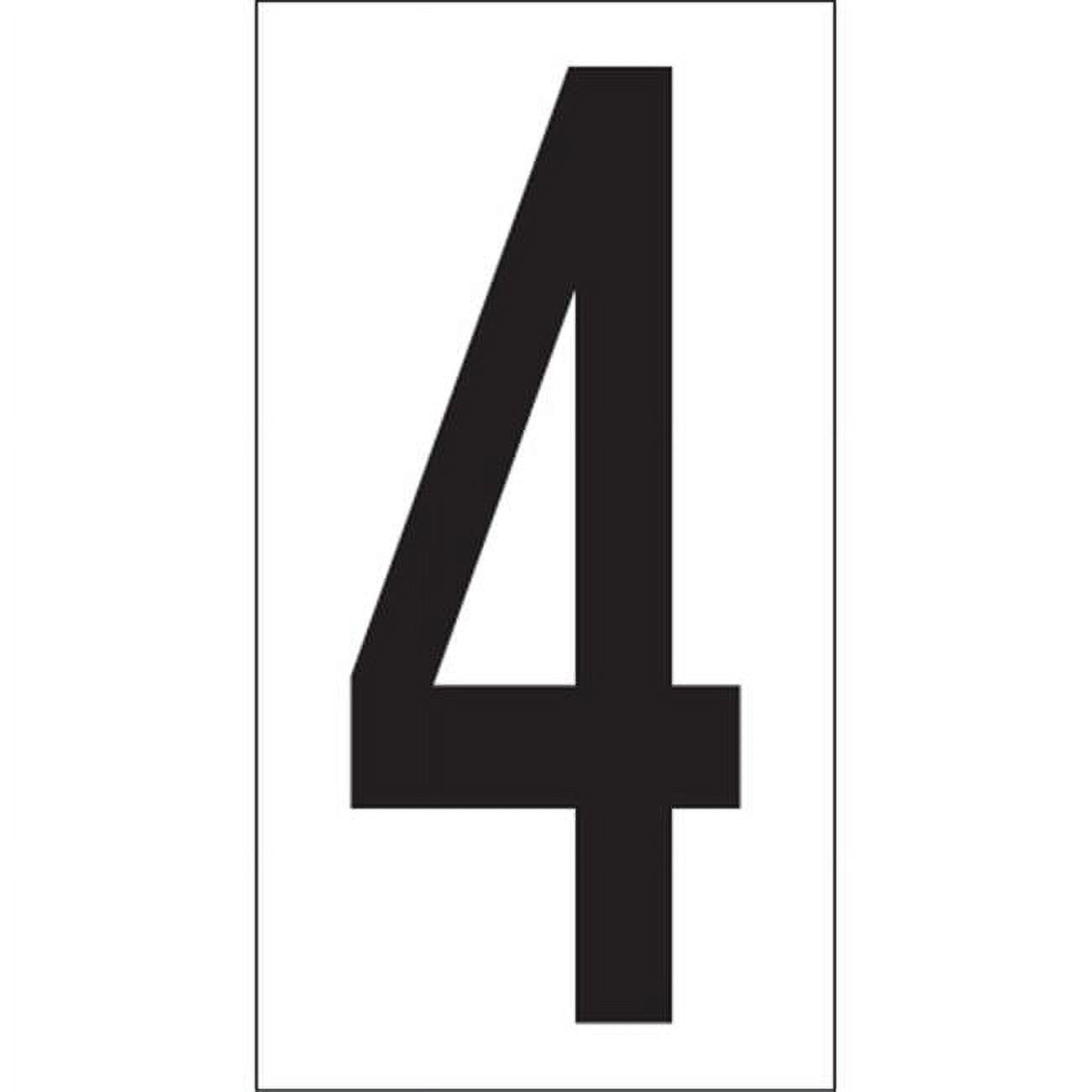 3.50 in. 4 Vinyl Warehouse Number Labels, Black & White - Case of 50 ...