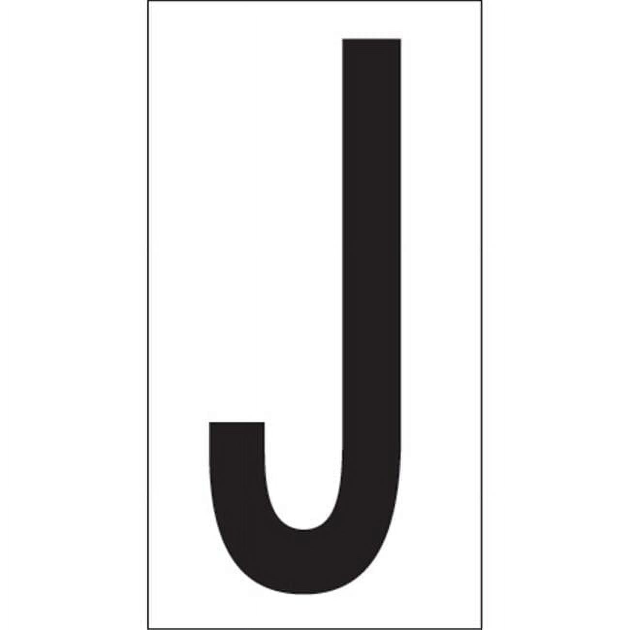3.50 in. J Vinyl Warehouse Letter Labels - Black & White - Case of 50 ...