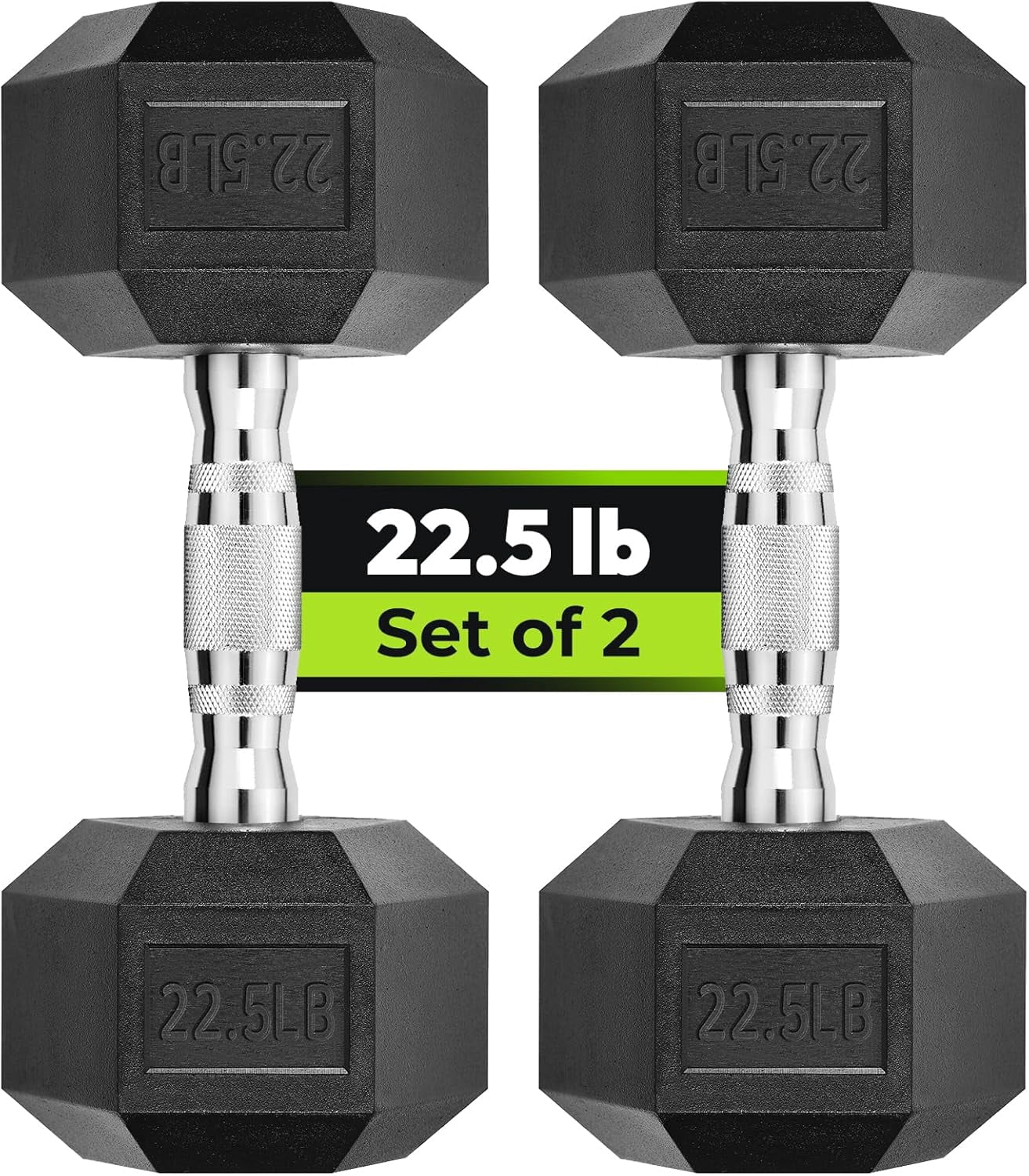 3-50 lb Rubber Encased Exercise & Fitness Dumbbells, Weights Dumbbells ...