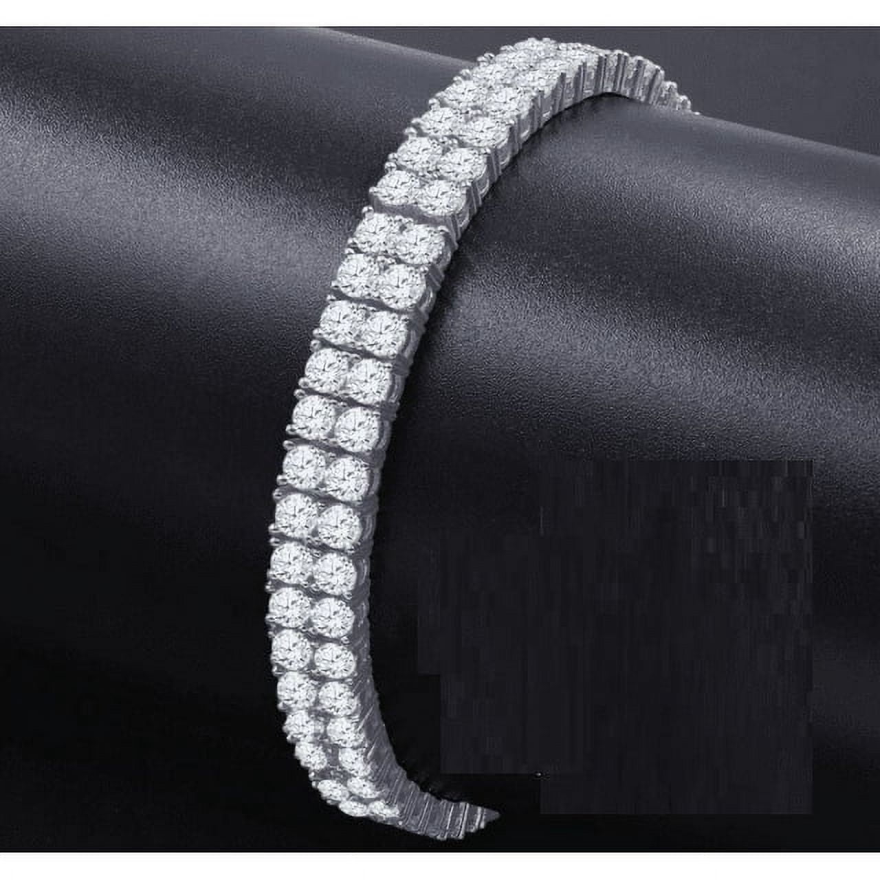 3.50CT Natural Diamond (I-J,SI1) Double Row Tennis Bracelet 14K White ...