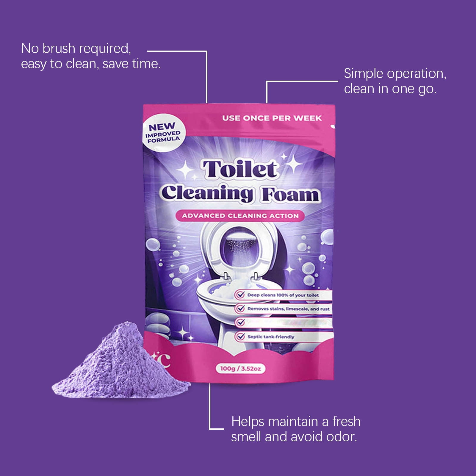 3.52oz Toilet Bowl Cleaner with 1 Cloth, 2026 New Foam Toilet Cleaner ...