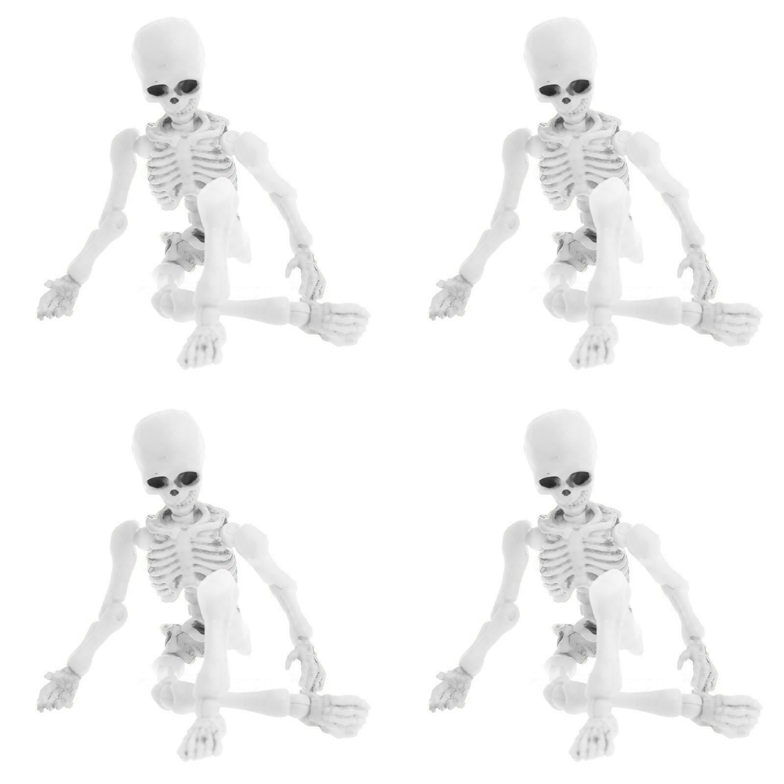 Halloween Mini Skeleton Toy Model, 3.54 Inch Posable Full Body Skeleton ...