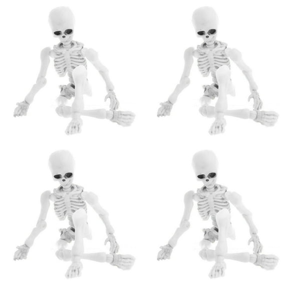 Halloween Mini Skeleton Toy Model, 3.54 Inch Posable Full Body Skeleton ...