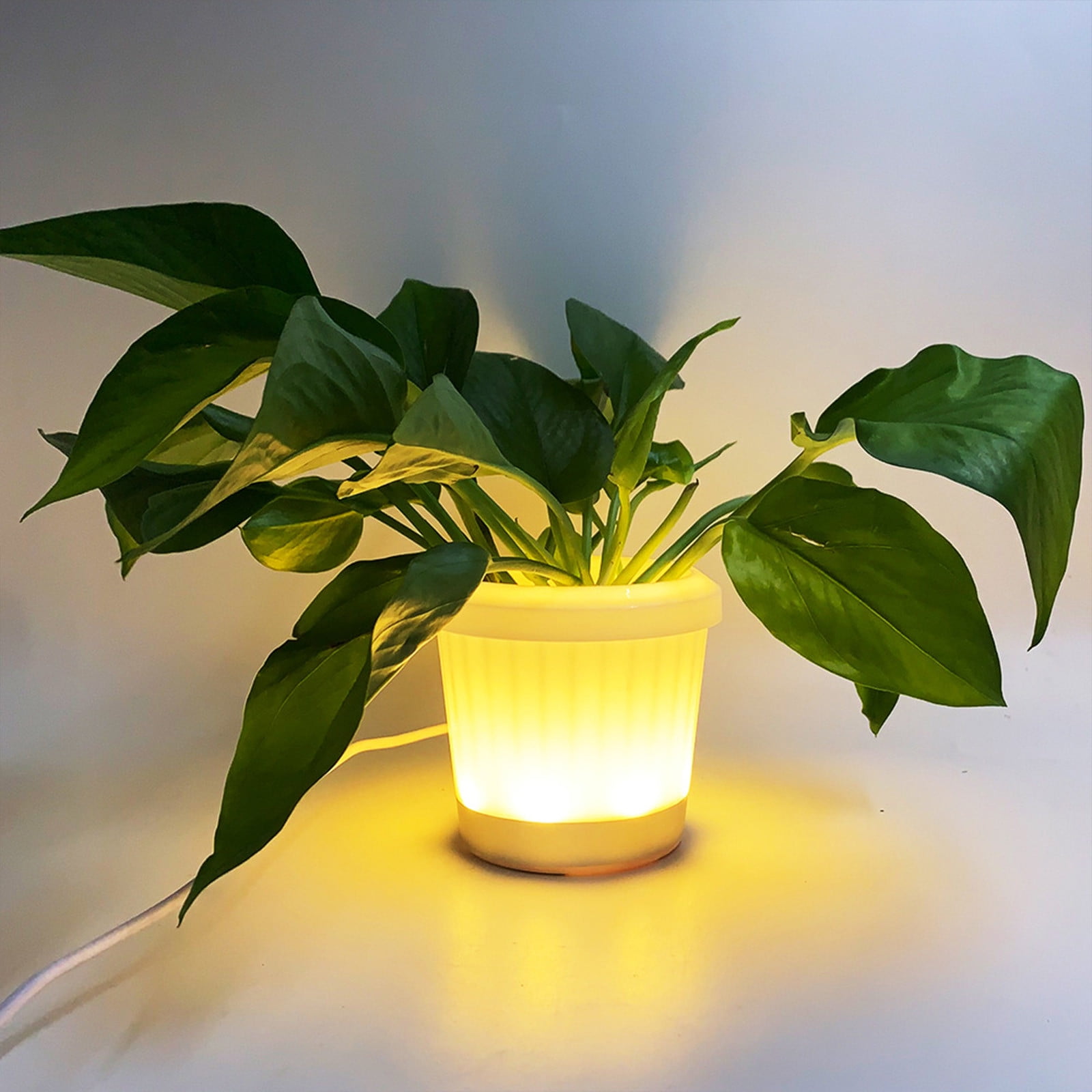 3.54-in Round LED Light Planter Pot, Modern LED Flower Pot ...