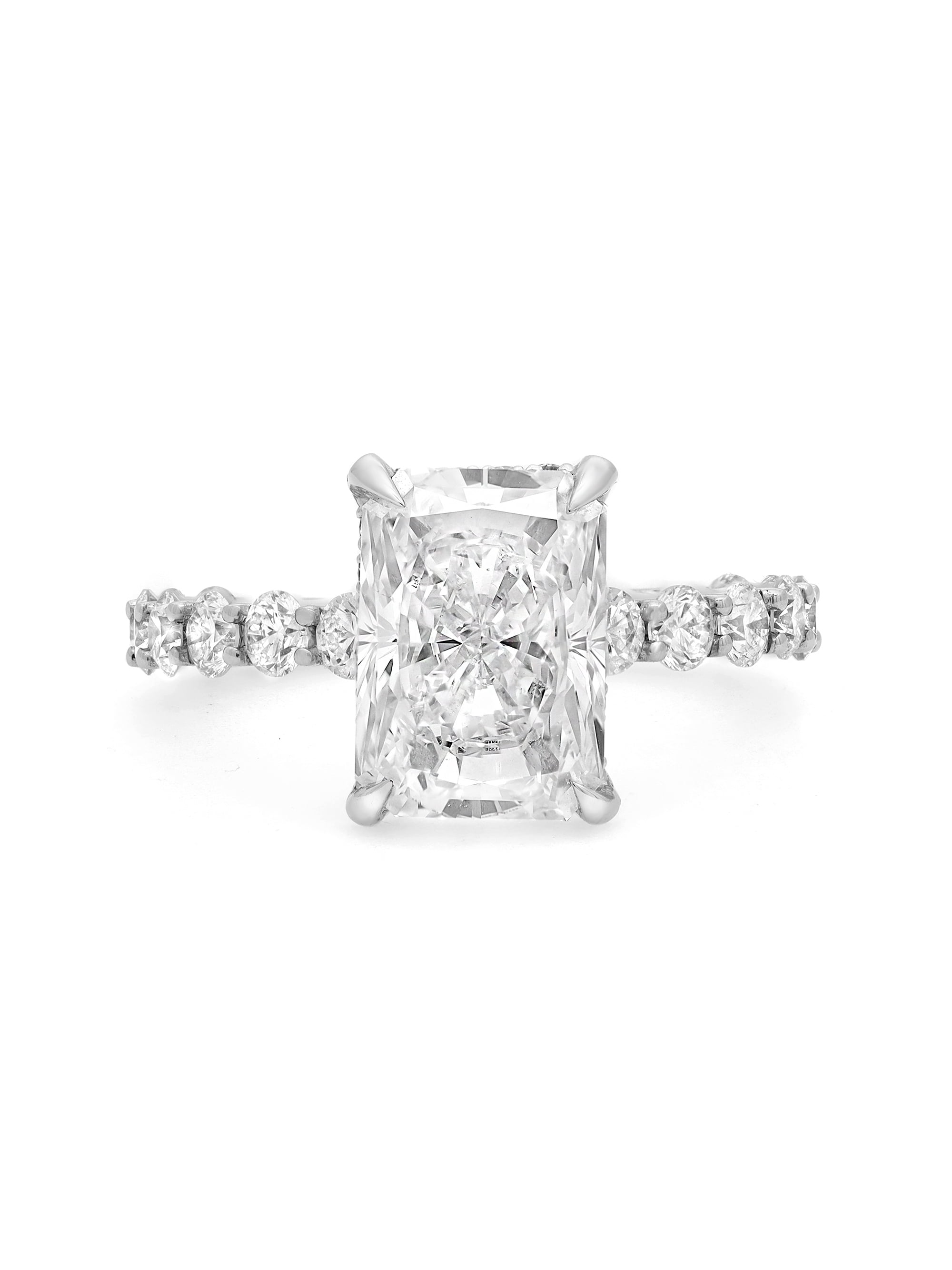 3.57Cts Rectangular Lab Grown & Natural Diamond Engagement Ring 18K White Gold - Walmart.com