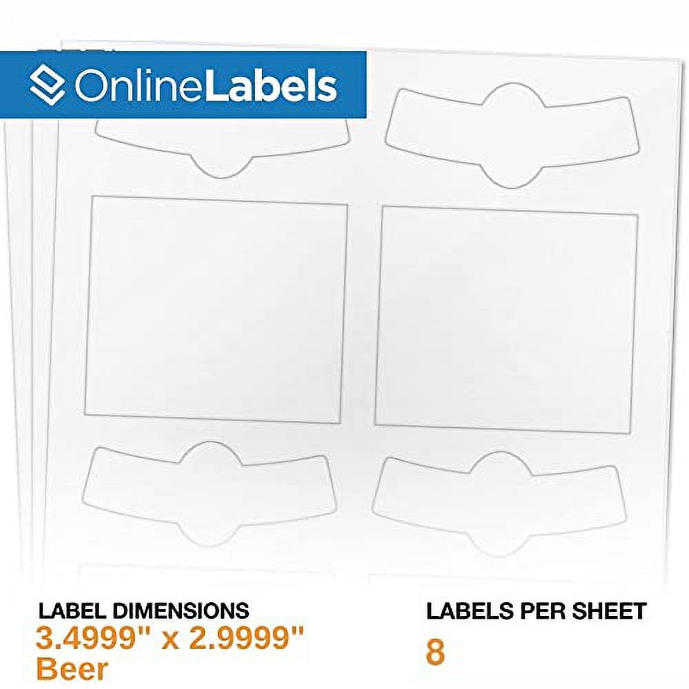 3.58 x 3.62 Waterproof Beer Bottle Labels (Inkjet Printers Only) - Pack ...
