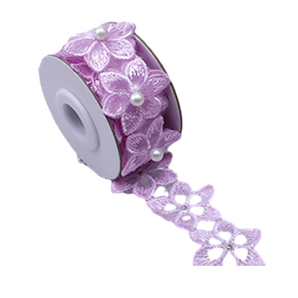 3.5Cm Single Layer Embroidery Flower Six-Petal Flower Pearl Lace Diy ...