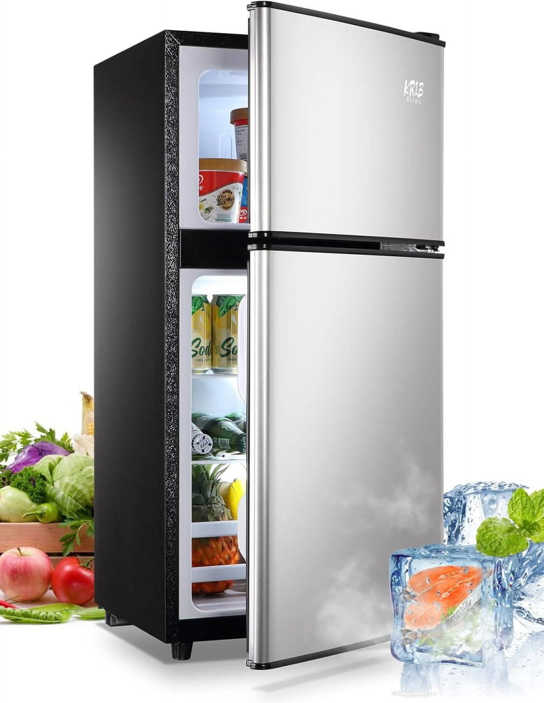 voqoomkl Adjustable Racks Refrigerator, Silver and Black, 41.89 lb ...
