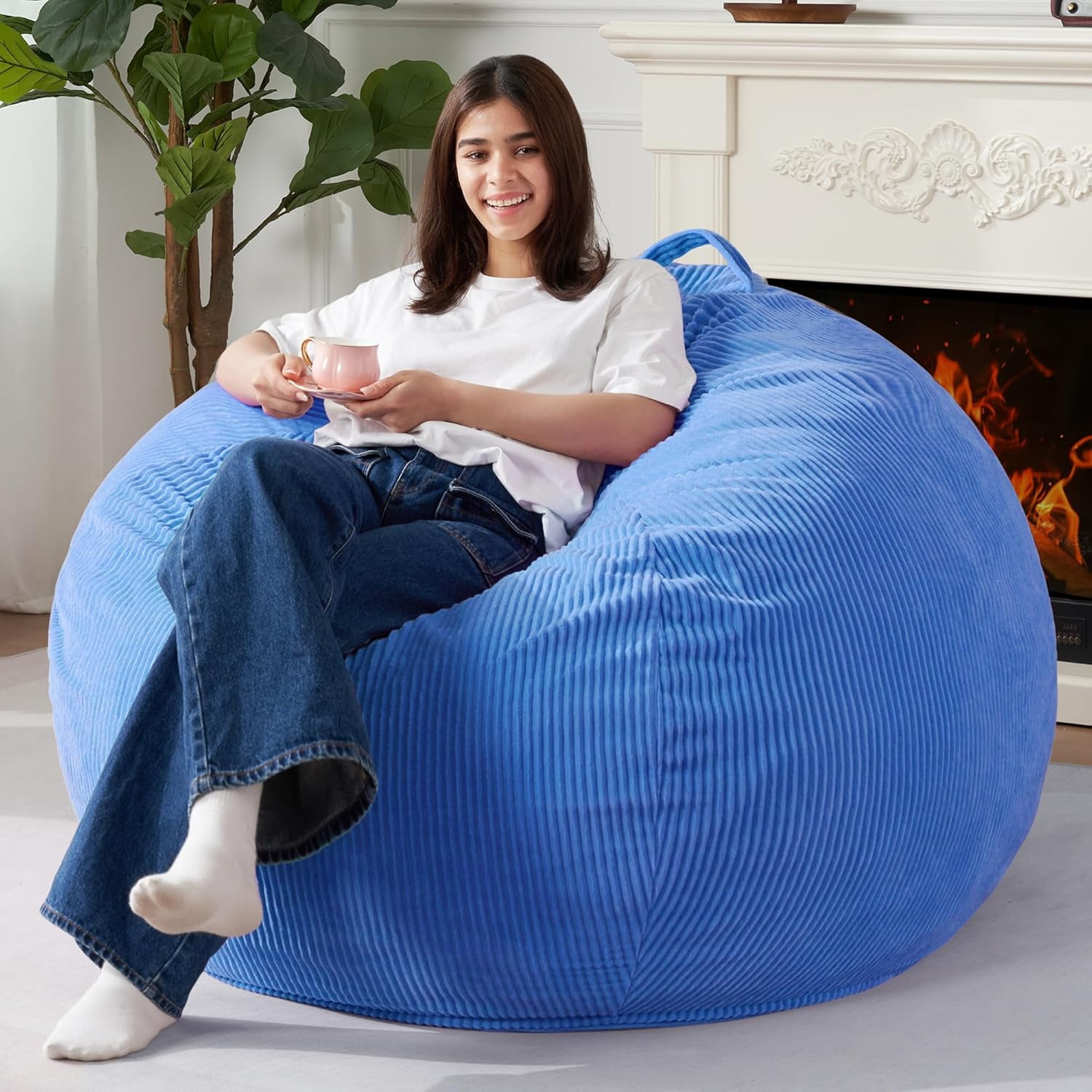 3.5FT Bean Bag Chair: Teardrop Bean Bags with Memory Foam Filled ...