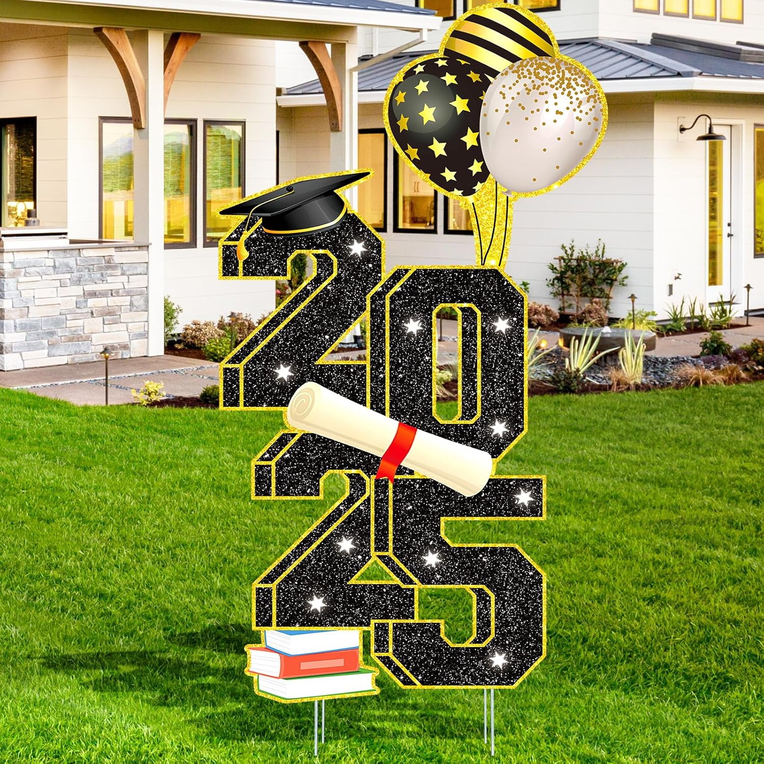 3.5FT Large Class 2025 Graduation Yard Sign Yard Decorations Congrats ...