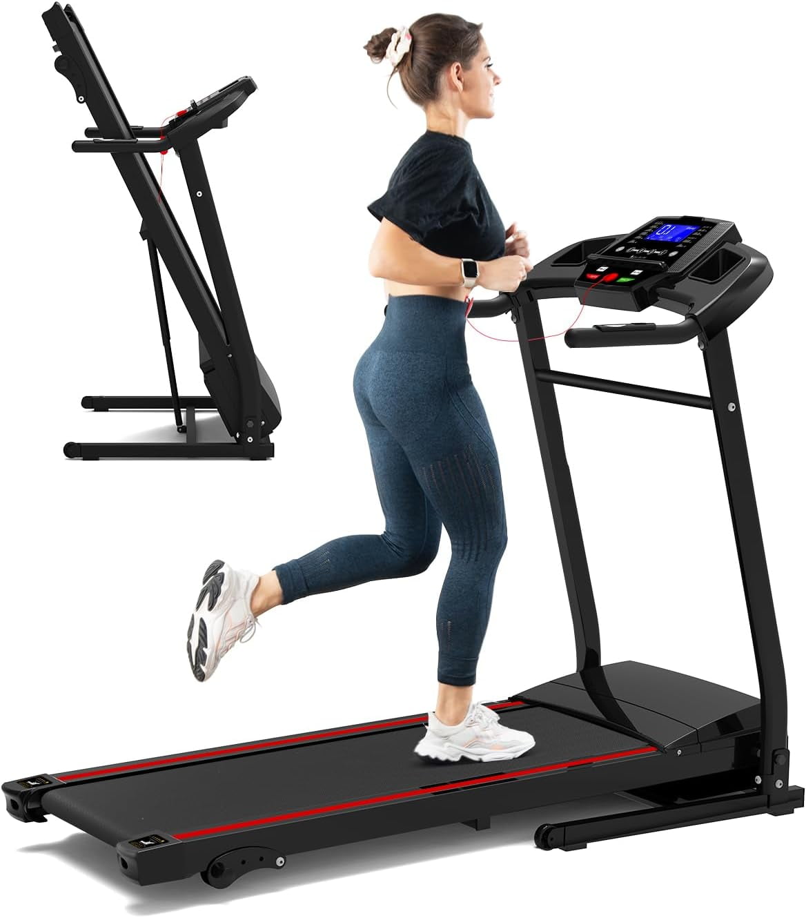 3.5HP 330 LBS Weight Foldable Electric Running Walking Machine with ...