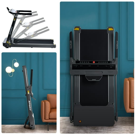 3.5HP Folding Electric Treadmill, 330lb Capacity, 14KM/H Motorized ...