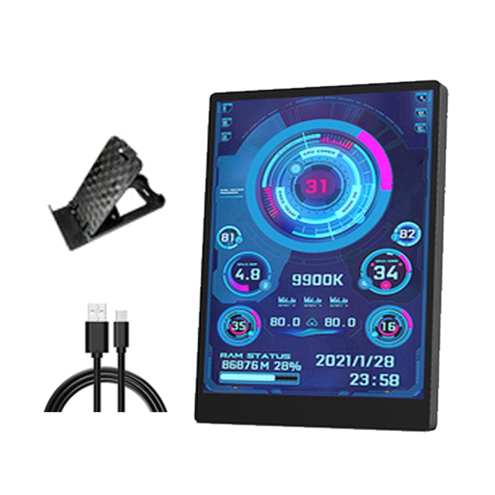 3.5Inch Type C External Monitor Enhances Color Accuracy 178° Panoramic ...