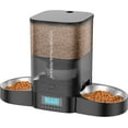 3.5L Automatic Cat Feeder for Two Cats with Stainless Steel Bowl Timed ...
