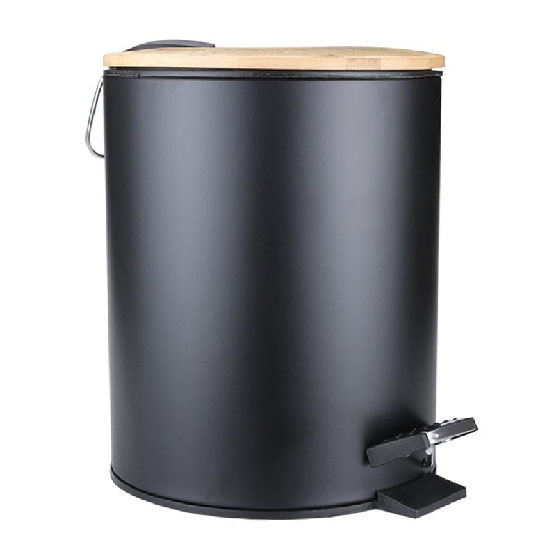 3/5L Wooden Flip Step Trash Can Garbage Rubbish Bin Waste Container ...