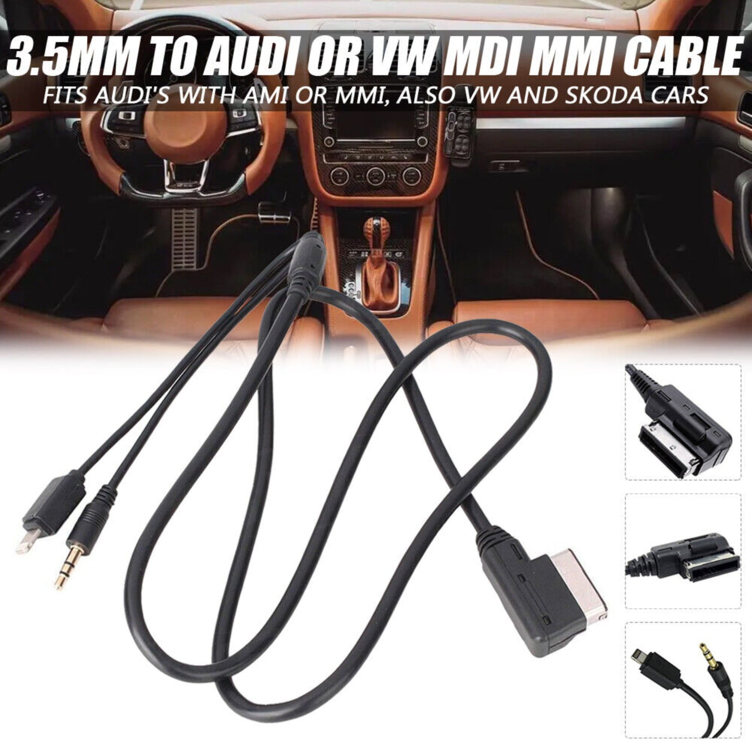 3.5Mm Adapter Compatible with Audi A3 A4 Volkswagen Skoda AMI MMI Cable ...