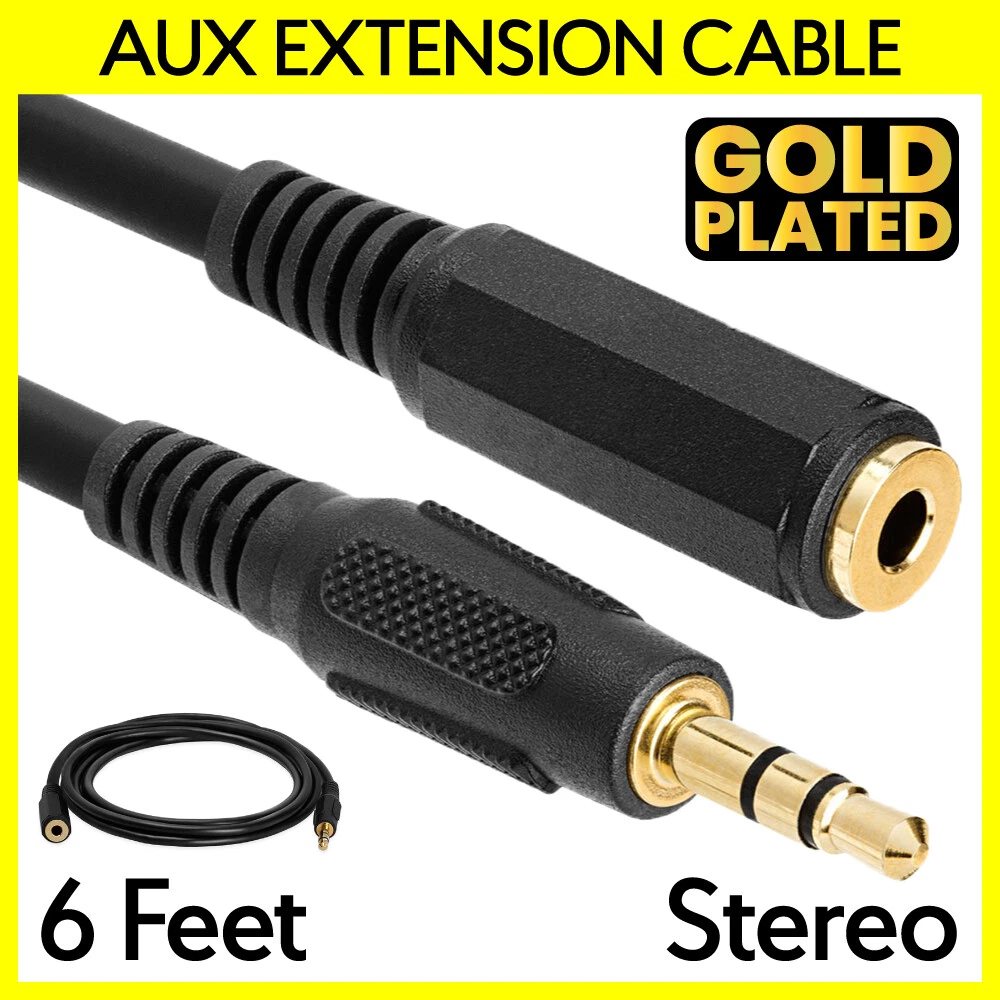 3.5Mm Extension Cable 6 Feet Aux Extender Cord 1/8" Stereo Cable ...