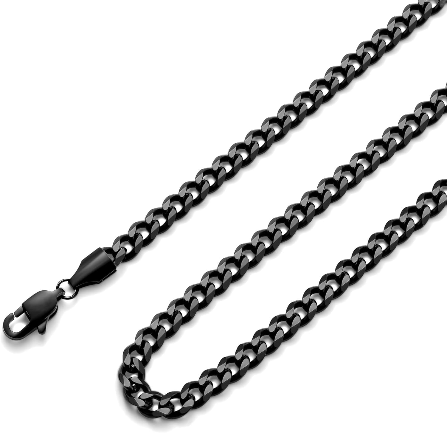 3.5Mm Silver Tone/Black/14K Gold Plated Chains For Men, Mens Necklace ...