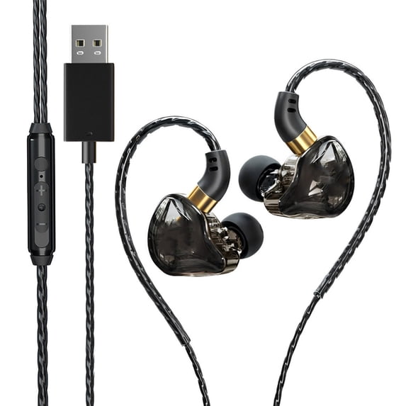 3.5Mm/Type C/USB Headphone with Microphone for Desktop Comuter Earbuds ...