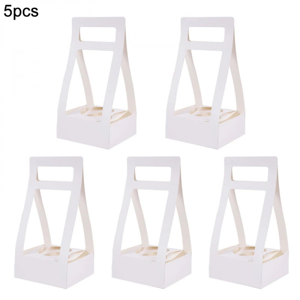 3/5Pcs Portable Flower Box Kraft Paper Rose Flower Bouquet Basket Home ...