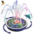 3.5W Solar Fountain Pump with LED Colorful Lights & 3000mAh Battery ...