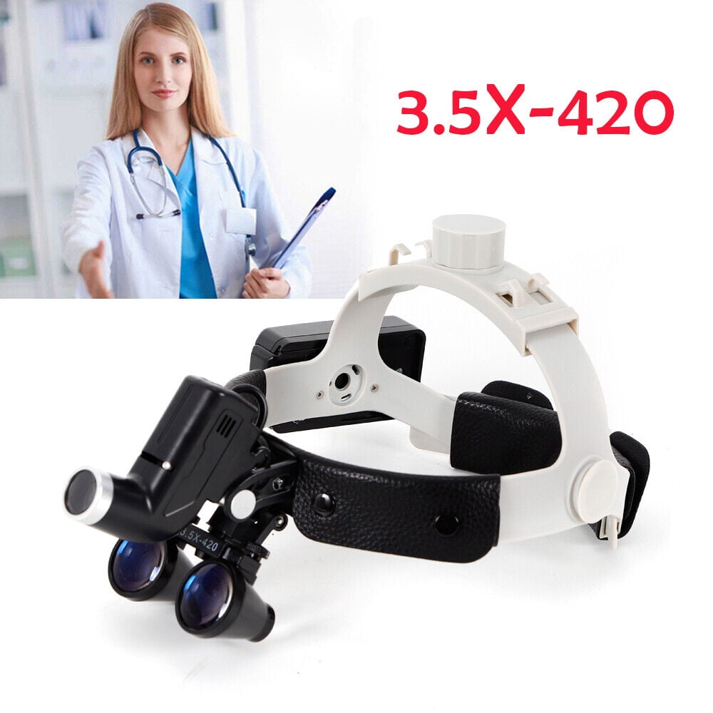 3.5X Headband Dental Surgical Loupes with 5W LED Headlight – Adjustable ...